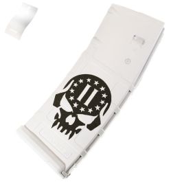 AR-15 PMAG MOE - 2nd Amendment Skull - Cerakote Bright White (30 Round)