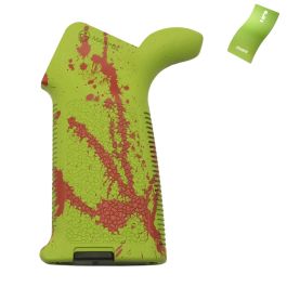 AR-15 Magpul MOE Grip - Blank - Cerakote Zombie Green Blood Splatter