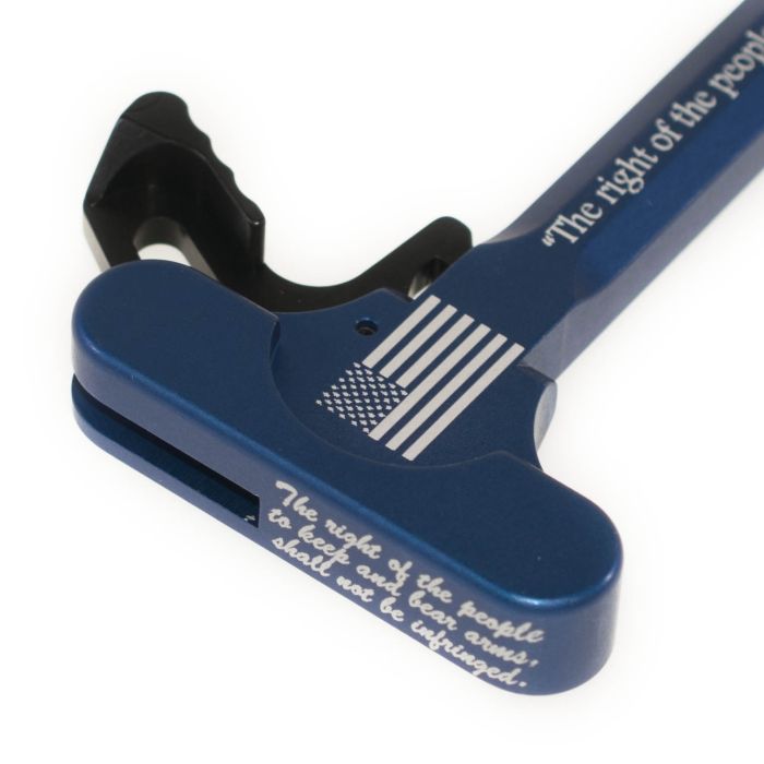 AR-15 Charging Handle - American 2nd Amendment - Blue with Extended Latch