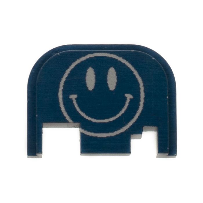Glock Rear Slide Plate - Smiley Face - Blue