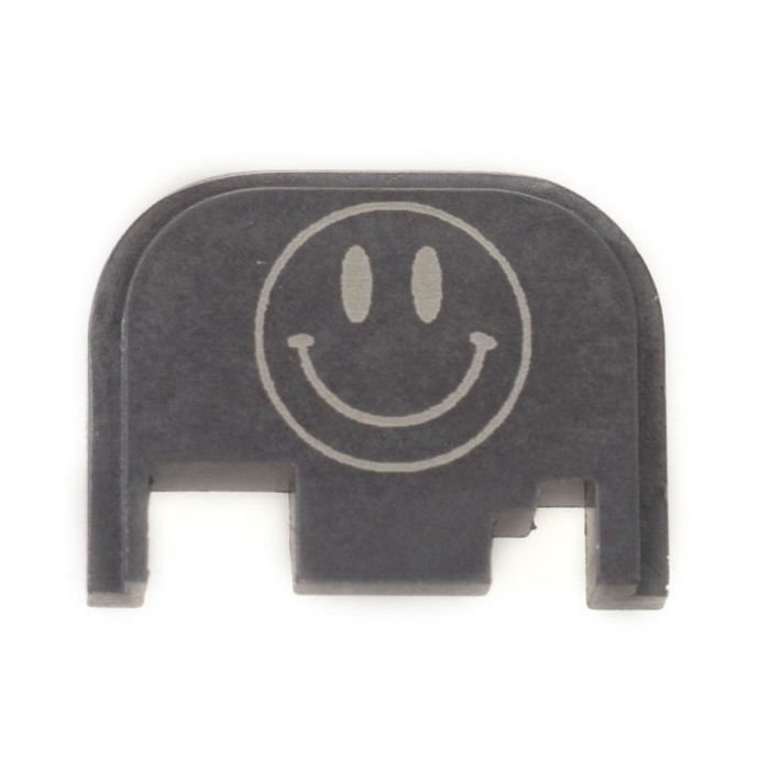 Glock Rear Slide Plate - Smiley Face - Gray